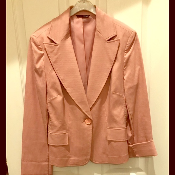 zinc | Jackets & Coats | Pink Pinstripe Zinc Jacket Sz Xl | Poshmark